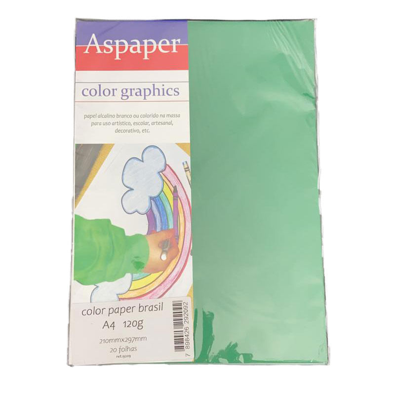 Papel Aspaper Color Paper Brasil A4 120gm - 20 folhas