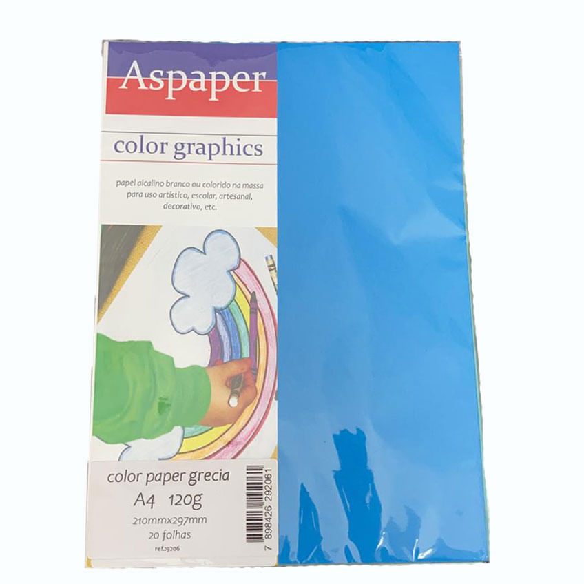 Papel Aspaper Color Paper Grécia A4 120gm - 20 folhas nas Lojas Matsumoto