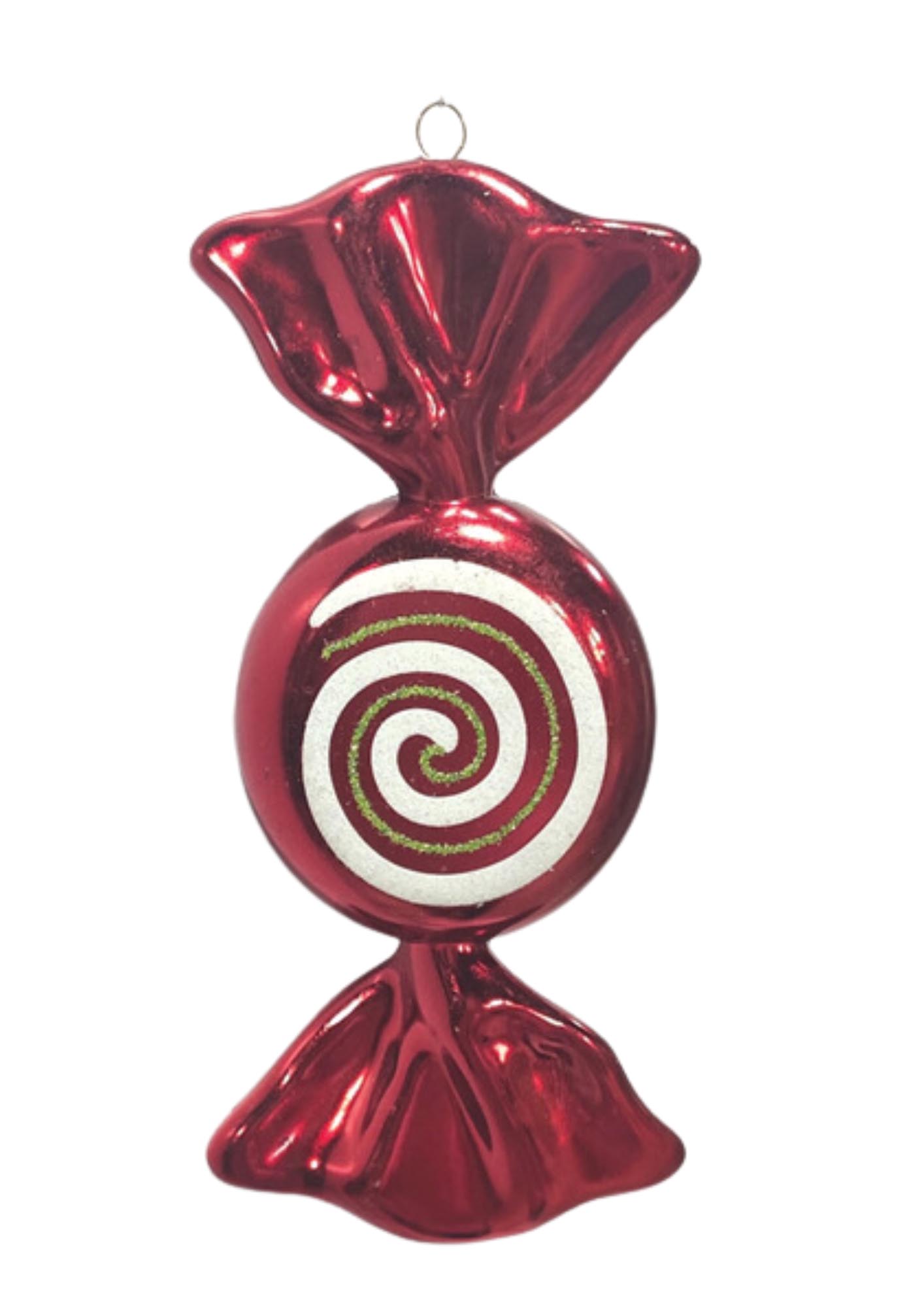 Ornamento Bala Decorada Redonda Vermelha e Branca 19x7cm nas Lojas ...