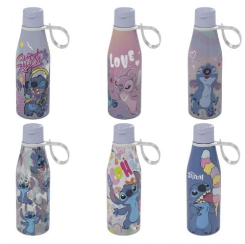 Garrafa de Plastico com Tampa Abre Facil 530ml - Stitch - Decoração ...